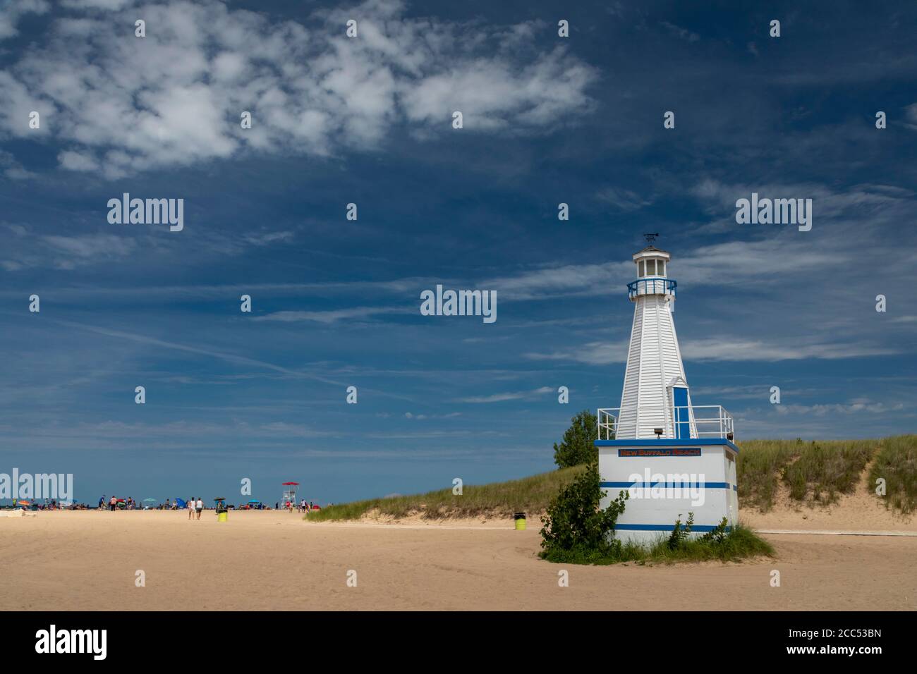New Buffalo, Michigan - Lake Michigan beach Stock Photo - Alamy