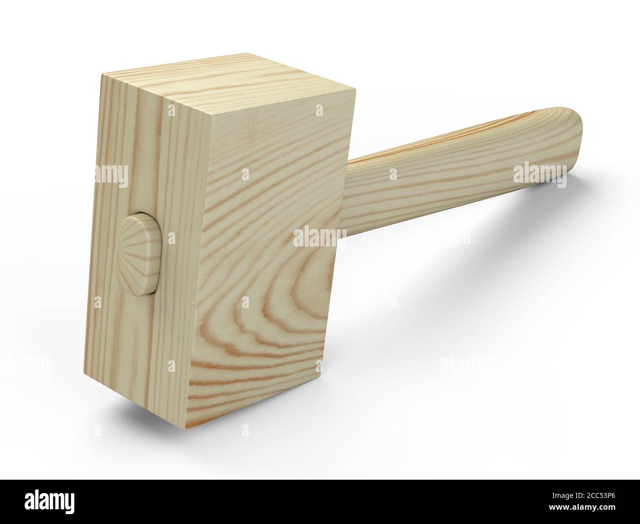 Mallet with wooden handle. 3d illustration isolated on a white ...
