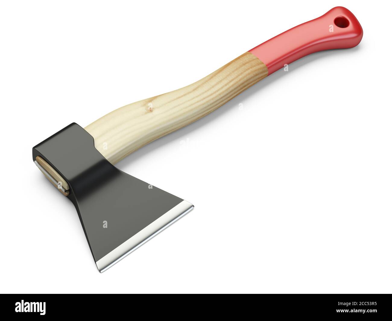 Axe with wooden hilt isolated on white background. 3d illustration ...