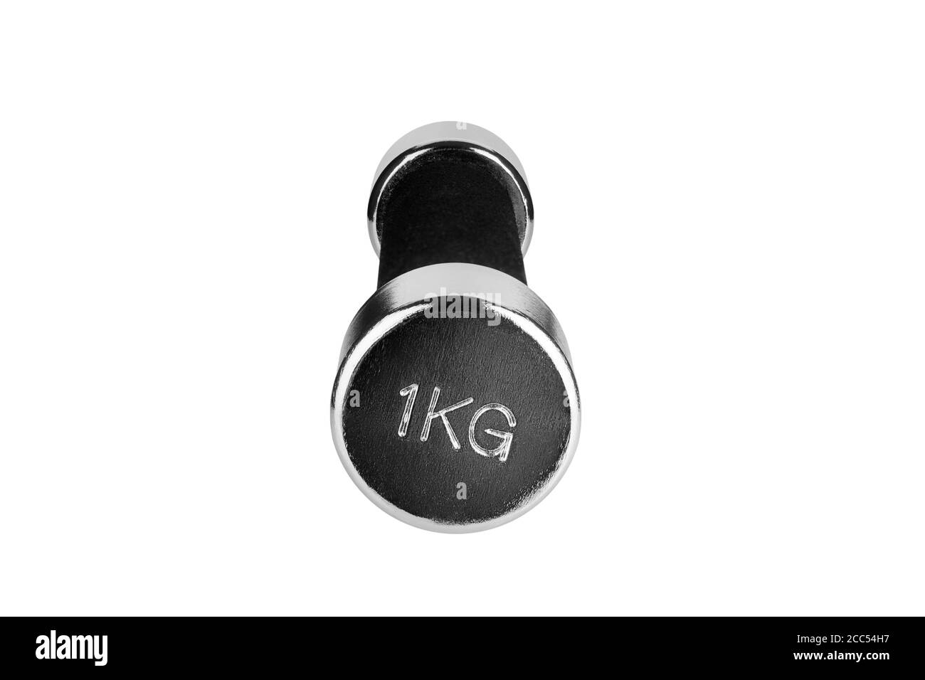 One kilogram weight dumbbell on white background isolated close up ...