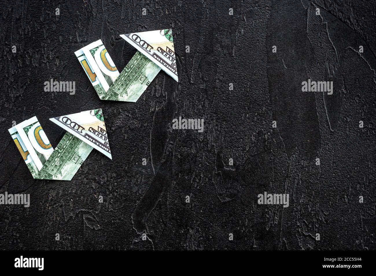 Dollar chart on black background. Currency trading concept Stock Photo ...