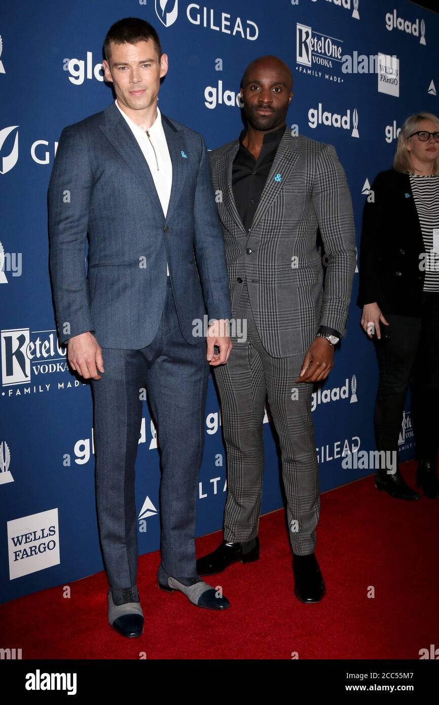 LOS ANGELES - APR 12: Brian J Smith, Toby Onwumere at GLAAD Media ...