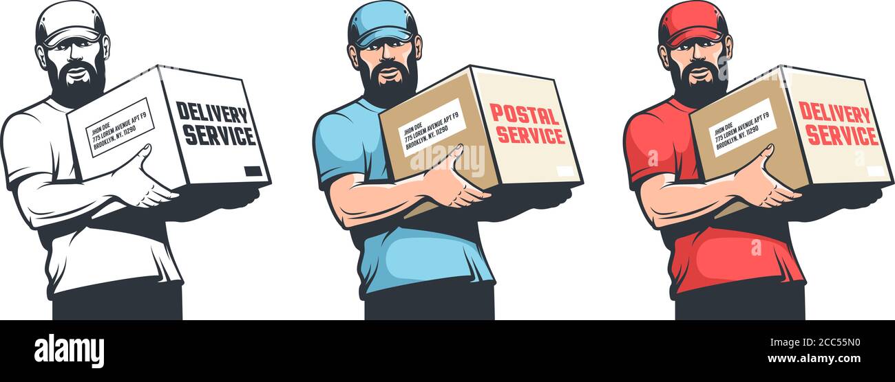 Delivery man men male Stock Vector Images - Alamy