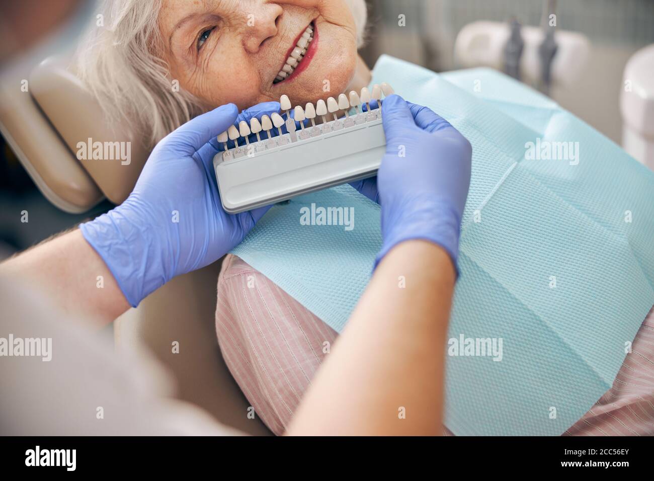 Beautiful European woman smile with healthy teeth whitening Stock Photo ...