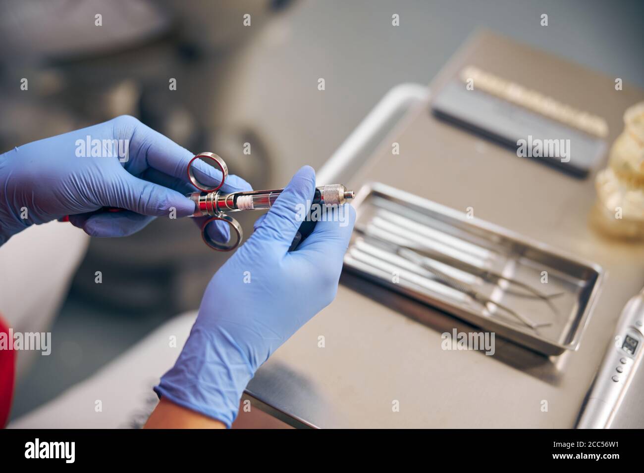 Anesthesia and injections in dentistry before at the manipulation of ...