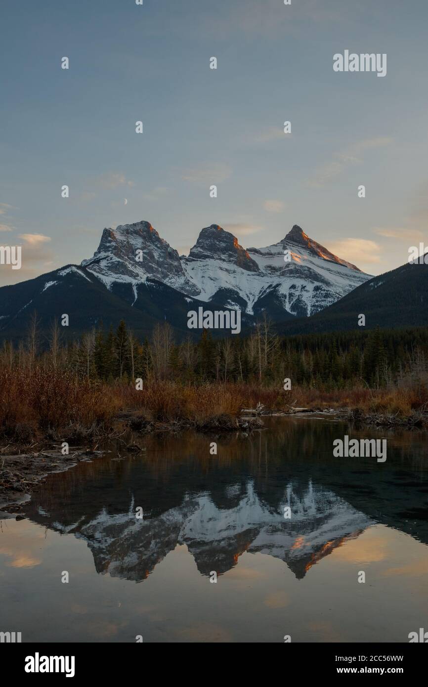 Three Sisters Mountain, Alberta, Canada Stock Photo - Alamy