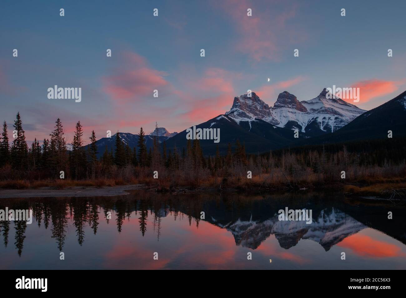 Three Sisters Mountain, Alberta, Canada Stock Photo - Alamy