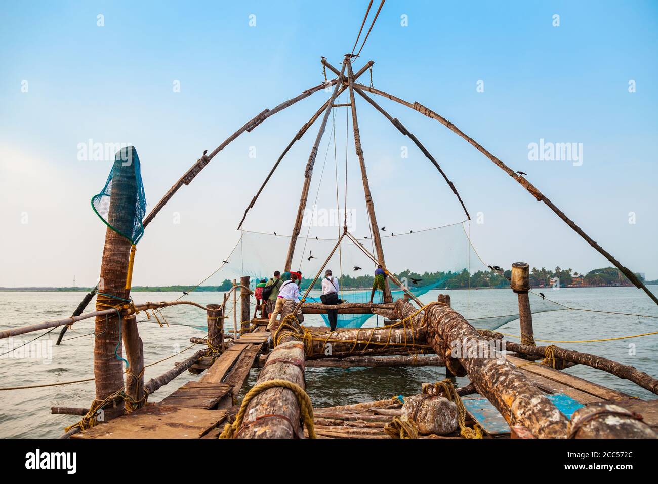 Chinese fishing nets or cheena vala are a type of stationary lift net ...