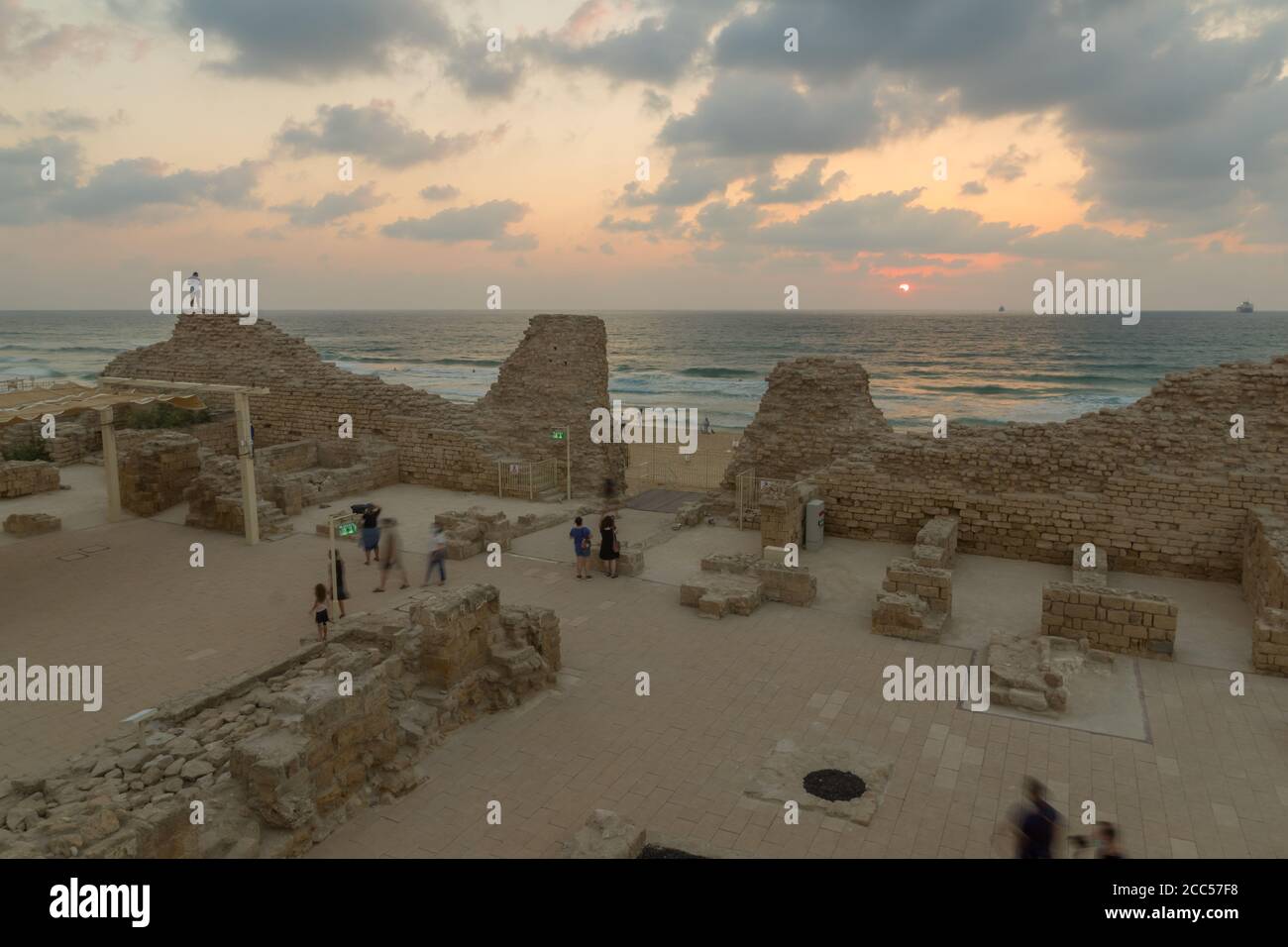 Ashdod, Israel - August 12, 2020: Sunset view of the remains of Ashdod ...