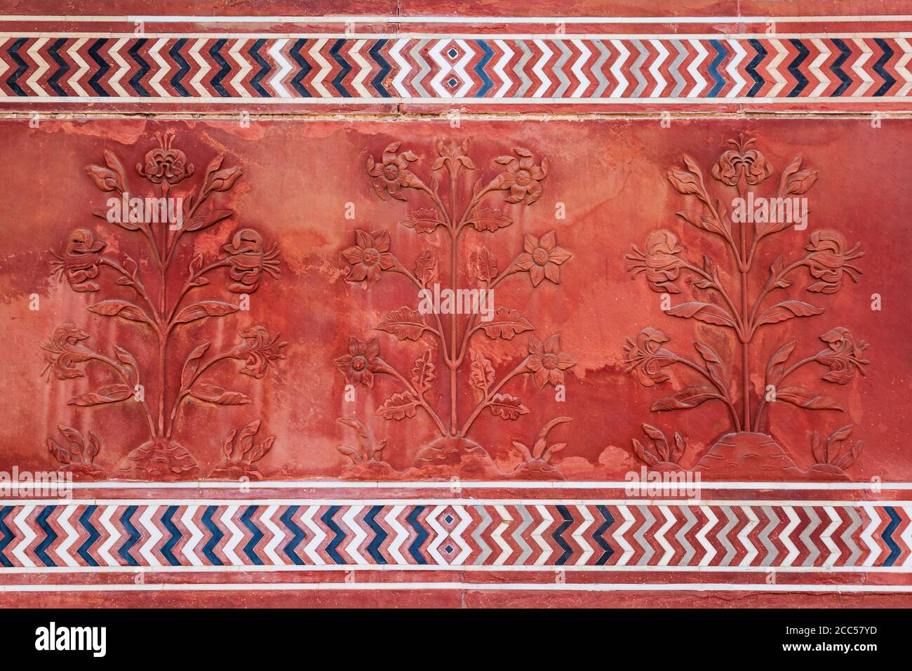 Geometric pattern background on the wall of Taj Mahal palace in Agra ...