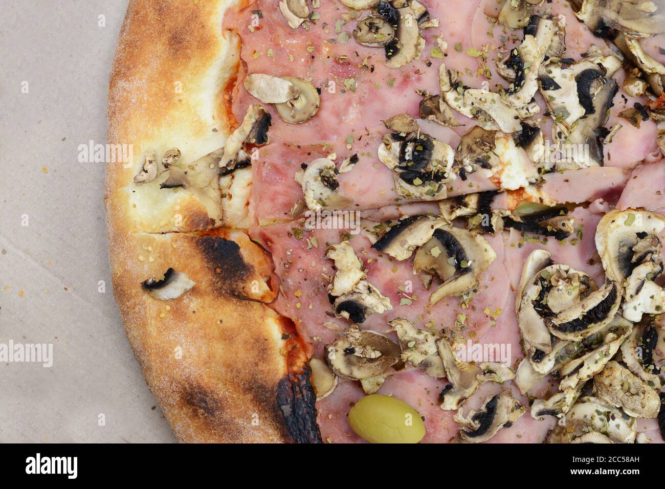 Pizza texture from the top Stock Photo - Alamy