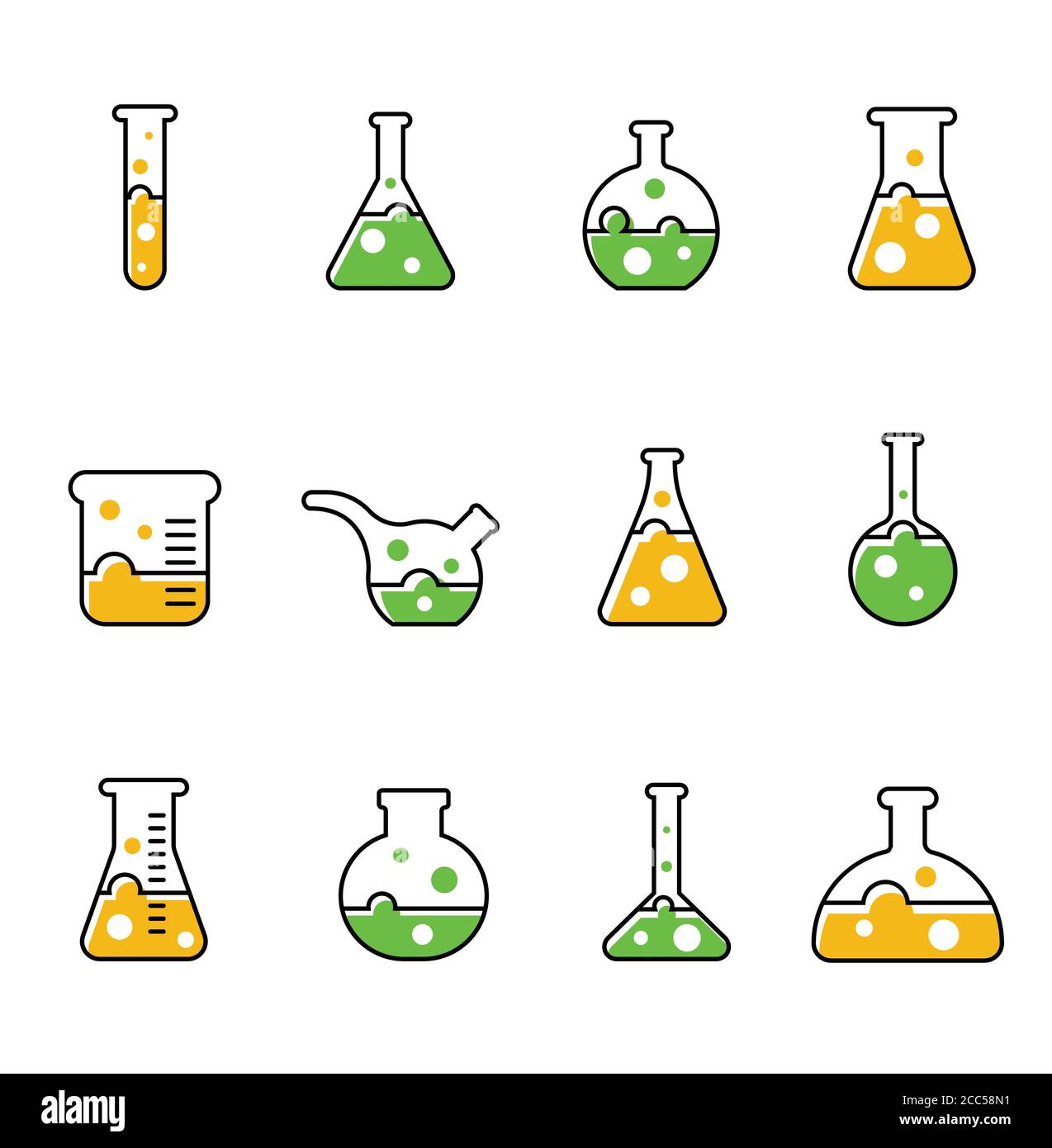 Set of chemical glassware. Color. Vector illustration Stock Vector ... Set of chemical glassware. Color. Vector illustration Stock Vector ...