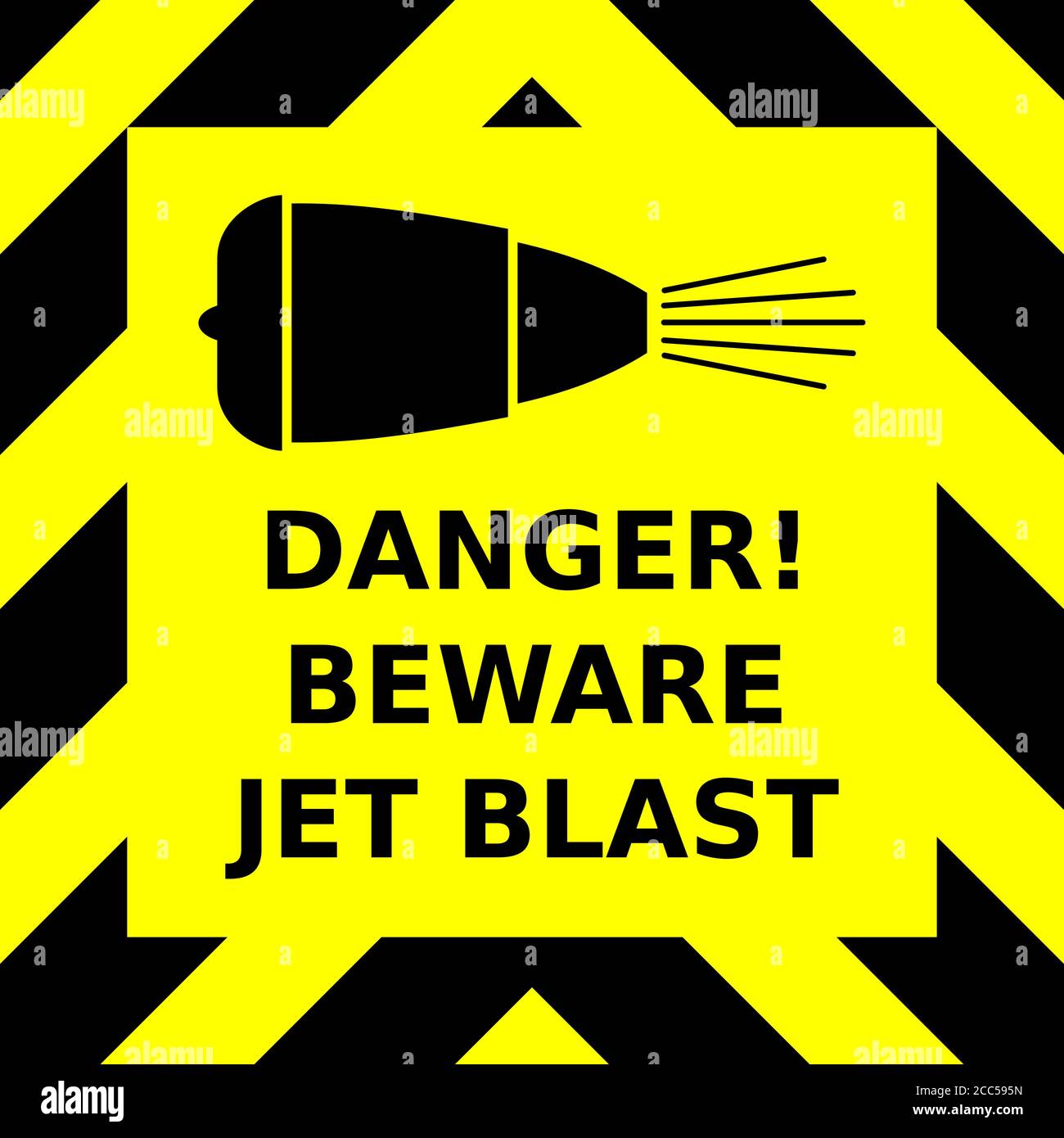 Black and yellow chevron vector graphic sign advising of the danger of ...