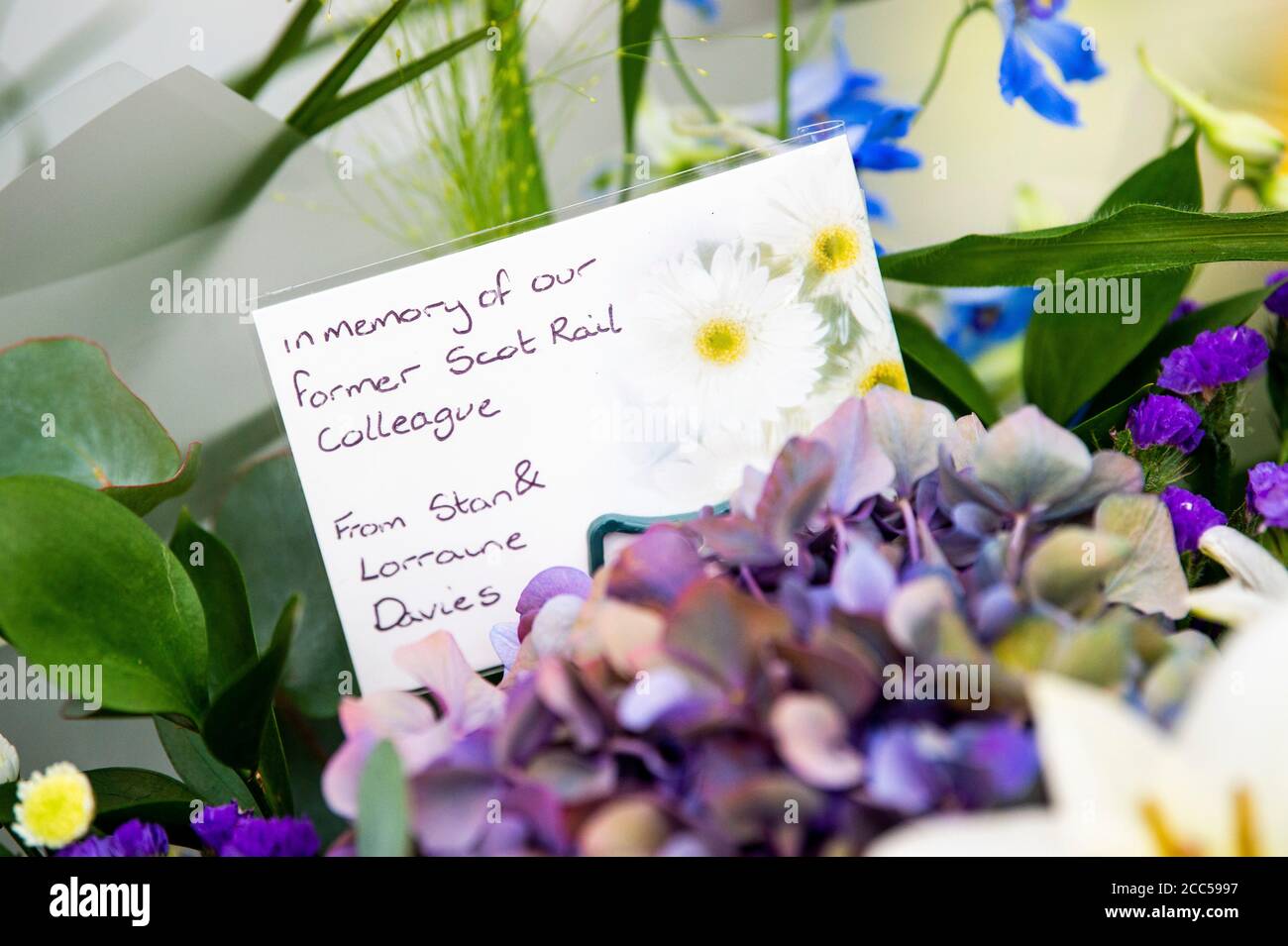 Floral tributes at Aberdeen Train Station one week since the Stonehaven ...