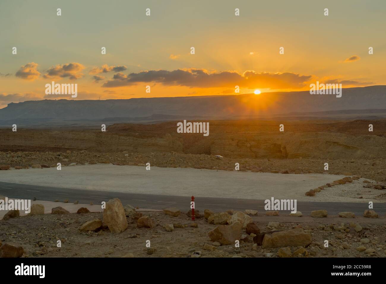 Sunset view from Makhtesh (crater) Ramon, the Negev Desert, Southern ...