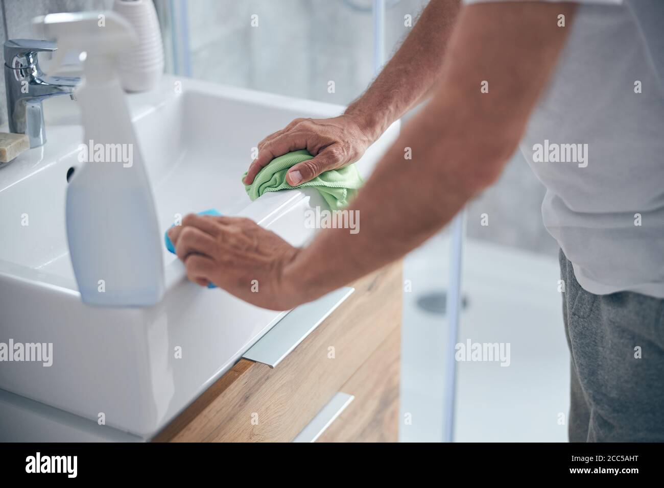 Man alone standing bathroom hi-res stock photography and images - Alamy