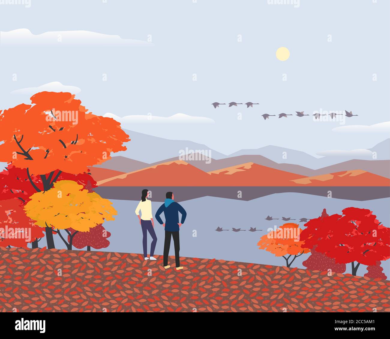 Local view with lake Stock Vector Images - Alamy