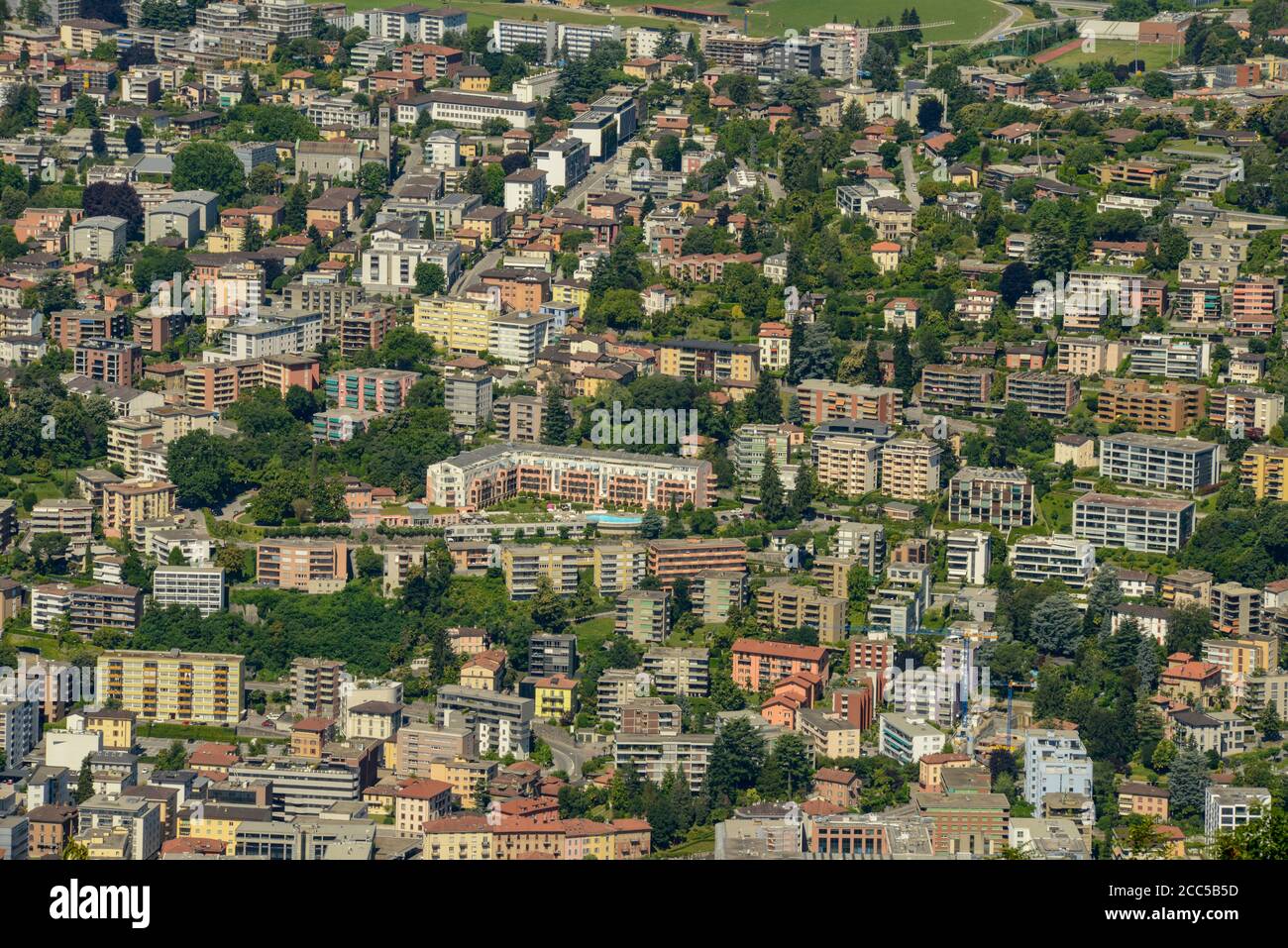 Aerial view of the center at Lugano on Switzerland Stock Photo - Alamy