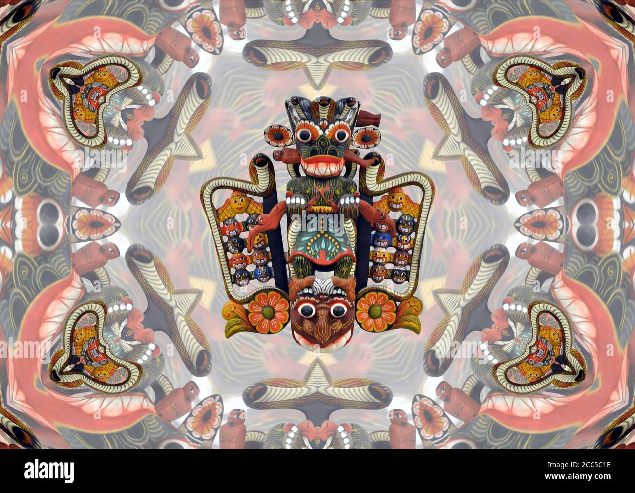 A mask worn at Sanni yakuma, sometimes known as Daha ata sanniya. A ...