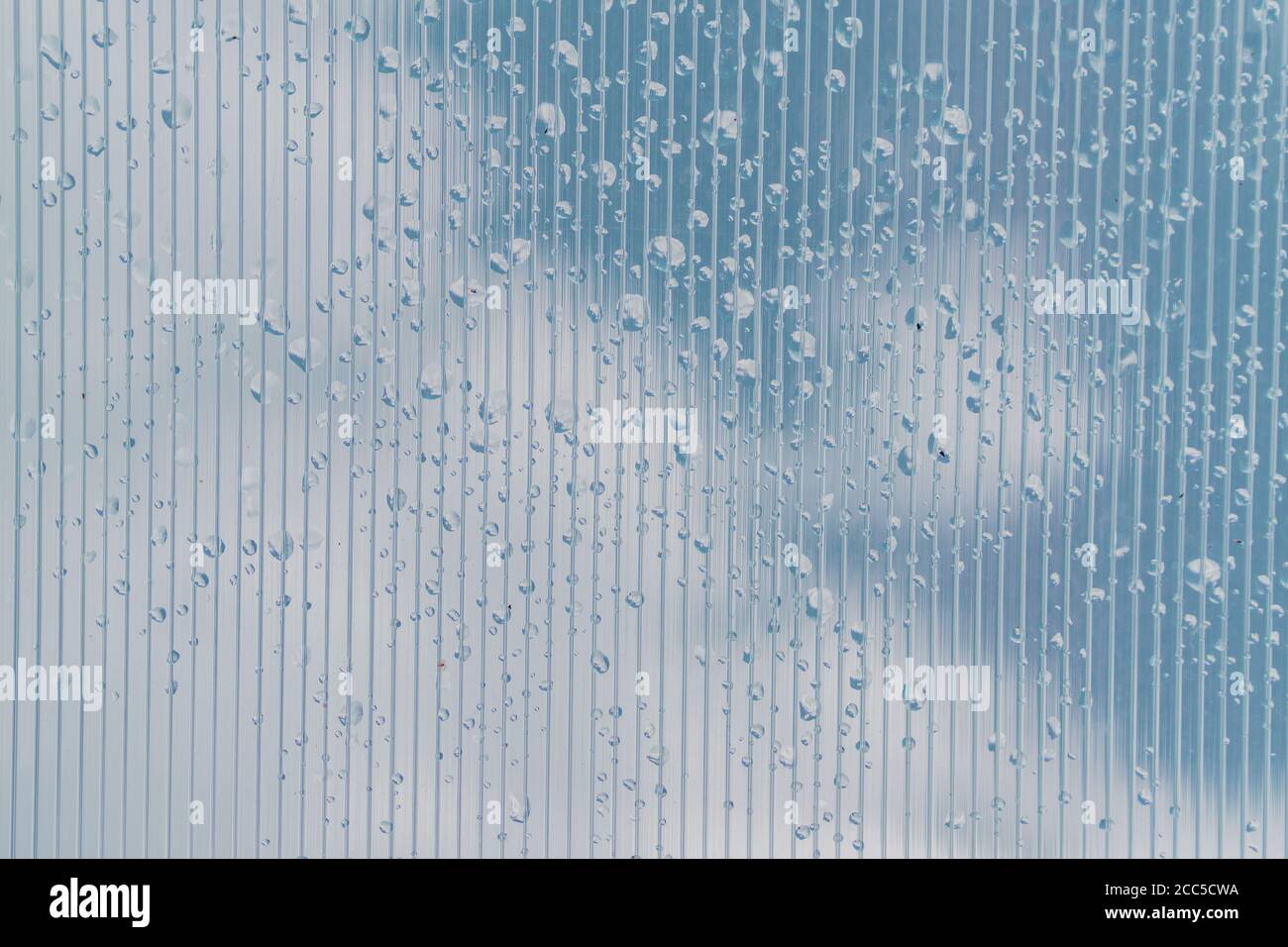 Transparent Polycarbonate plastic sheet with drops, background texture ...
