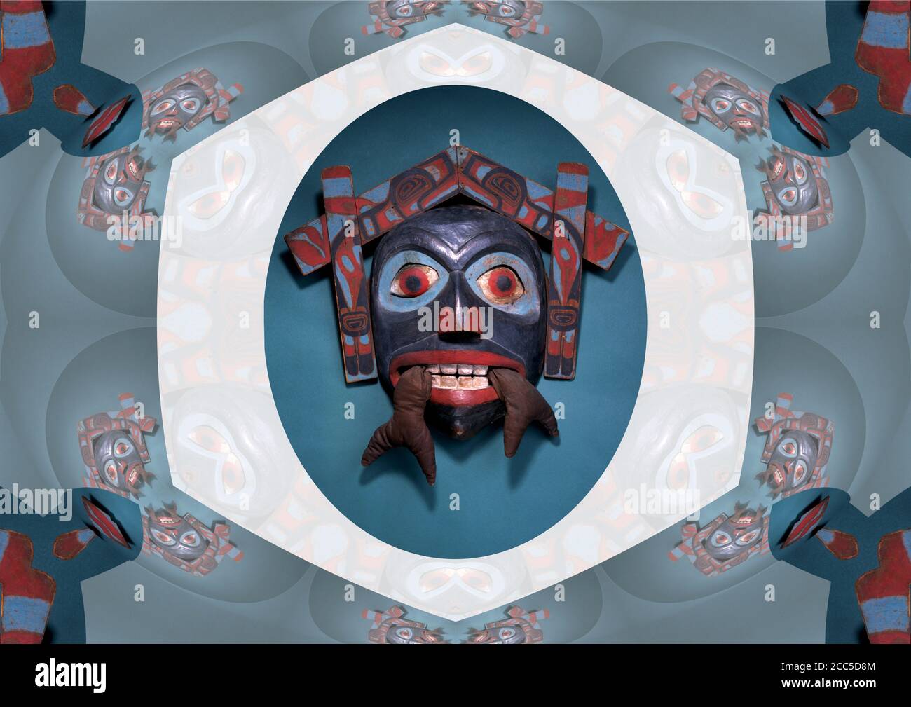 19th century Chief's mask of the Haida peoples, British Columbia Stock ...