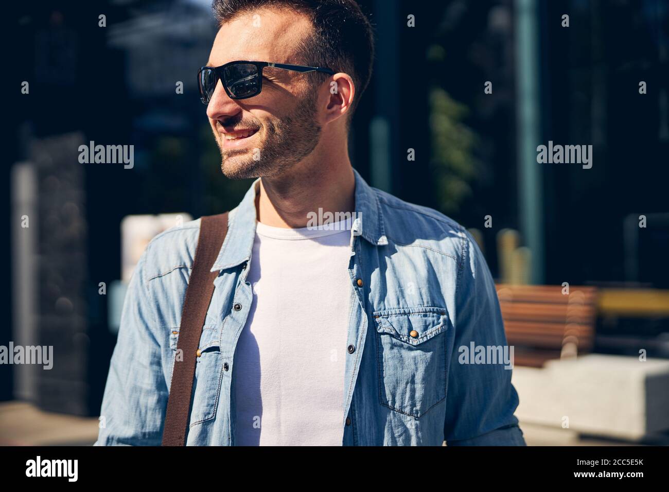 Portrait of kind man that demonstrating his smile Stock Photo - Alamy