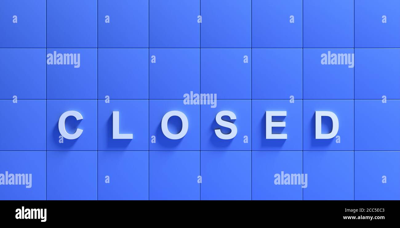Closed sign. Business shutdown, store closed concept. White text on ...