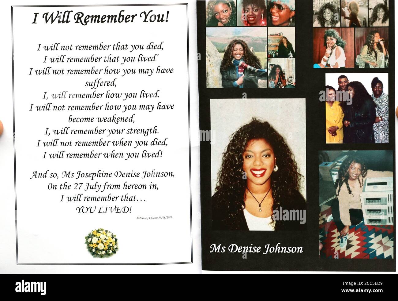 The funeral of singer Denise Johnson at Manchester Crematorium Stock ...