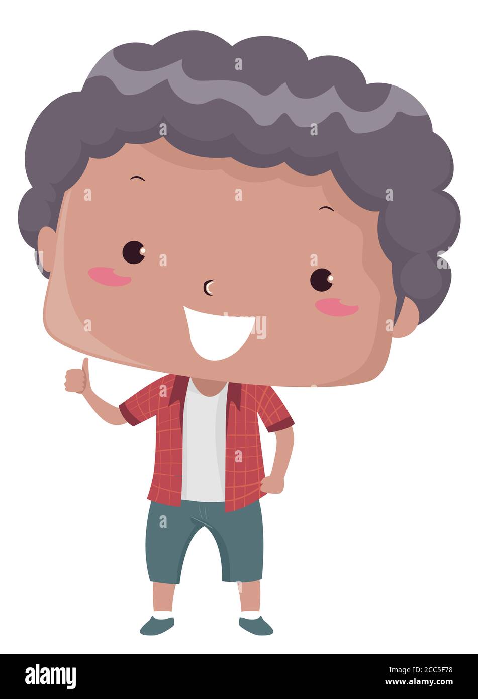 Illustration of a Kid Boy Showing an Okay Sign Stock Photo - Alamy