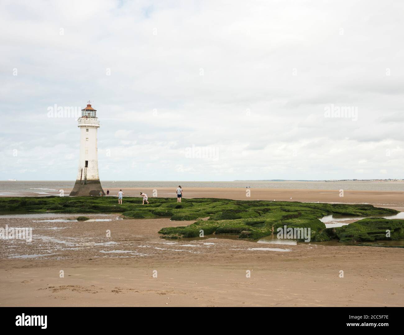 Perch Rock lighthouse at New Brighton the Wirral England UK Stock Photo ...