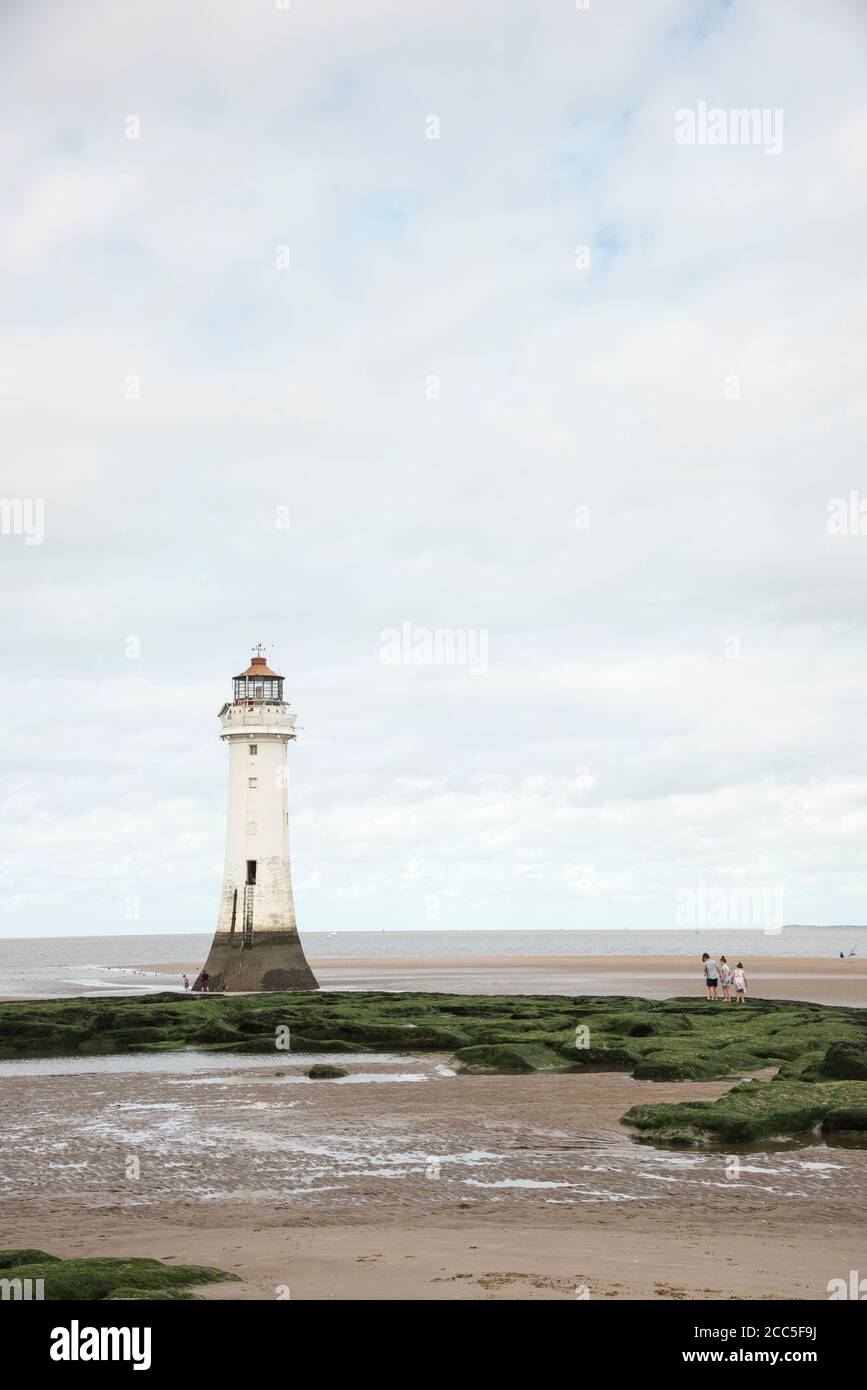 Perch Rock lighthouse at New Brighton the Wirral England UK Stock Photo ...