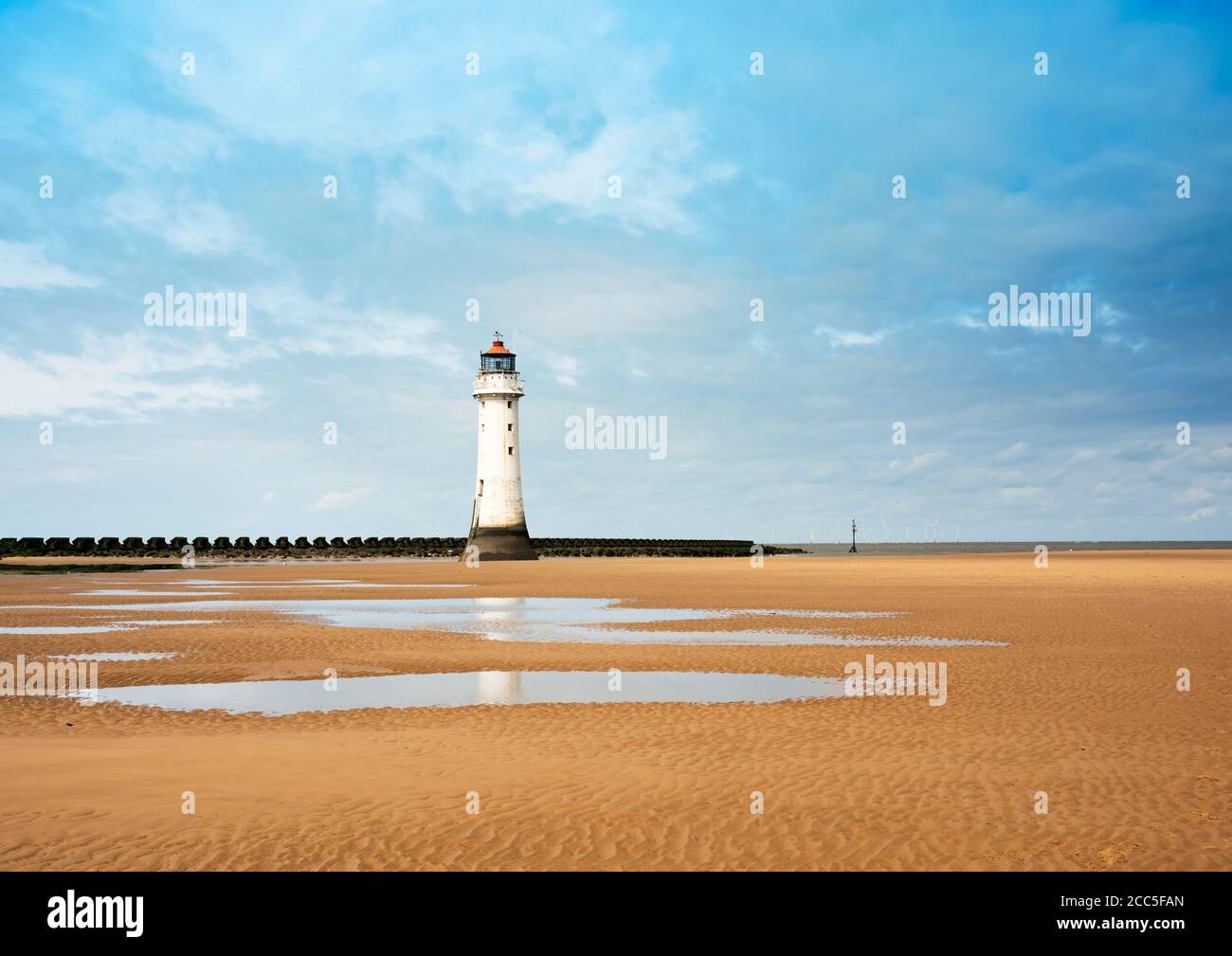 Perch Rock lighthouse on New Brighton beach The Wirral England UK Stock ...