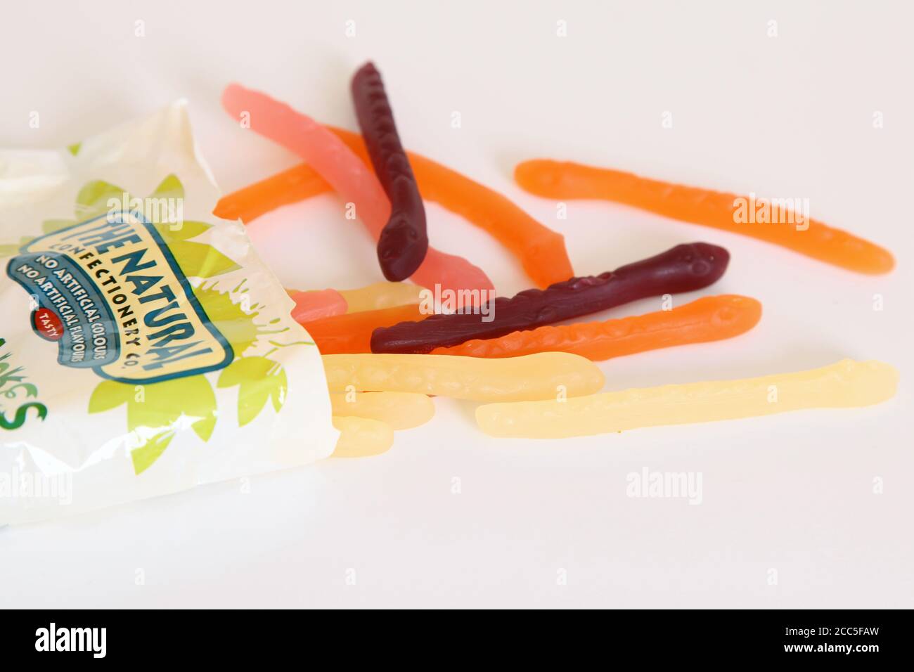 Open bag of Jelly Snakes by The Natural Confectionary Company Stock ...