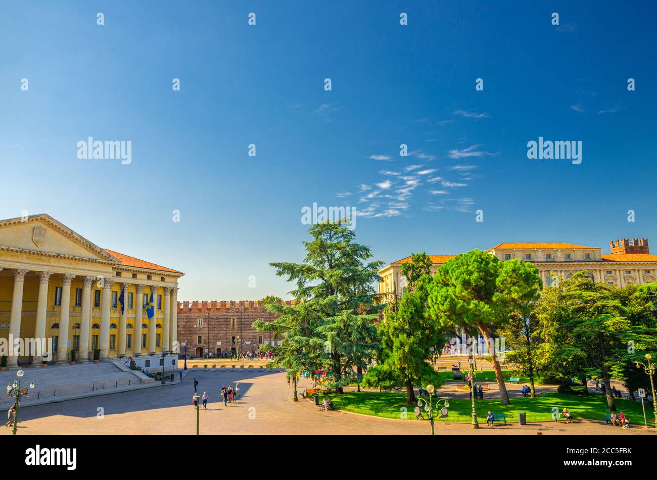 Piazza Bra square in Verona city historical centre with Palazzo ...