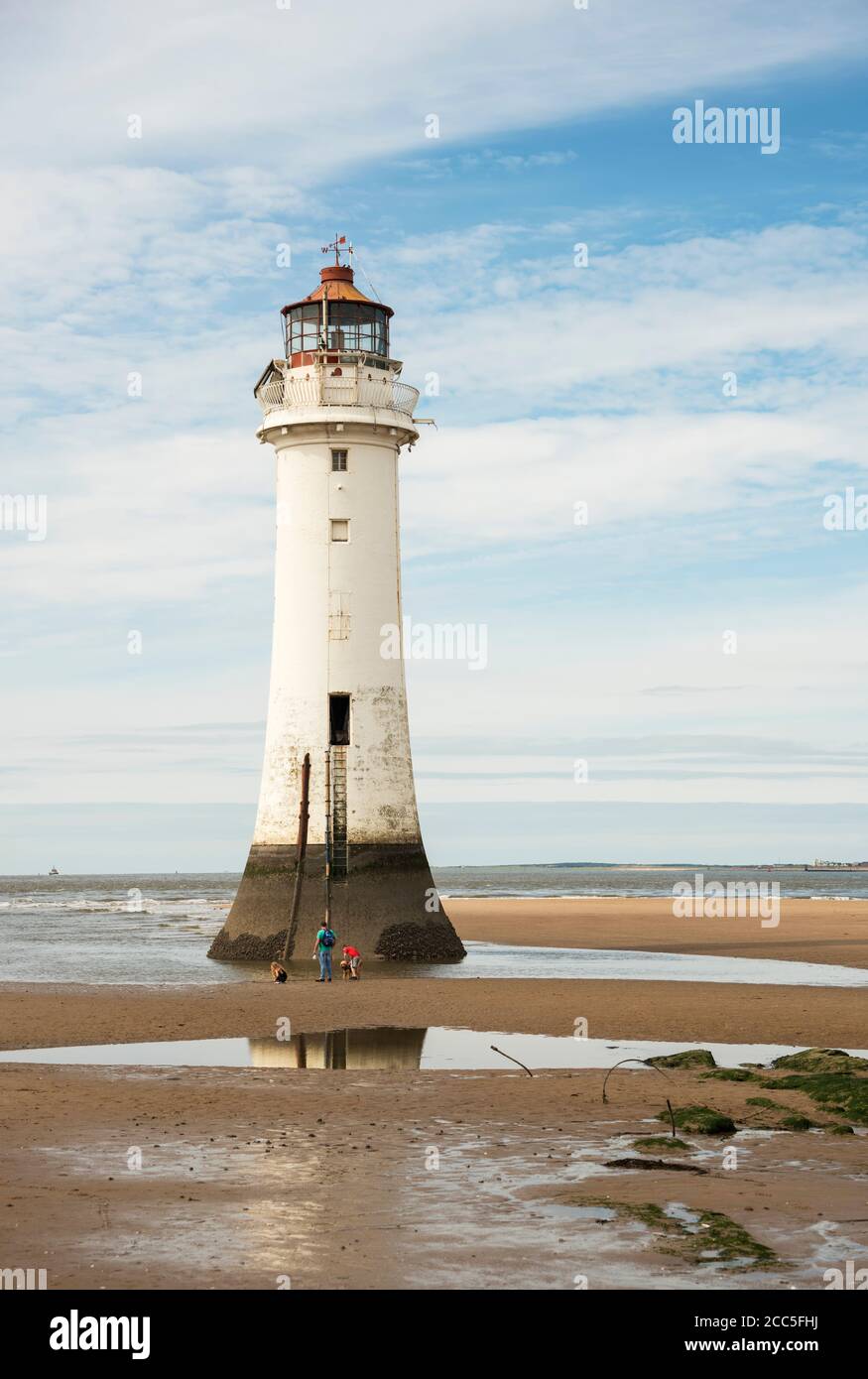 Perch Rock lighthouse at New Brighton the Wirral England UK Stock Photo ...
