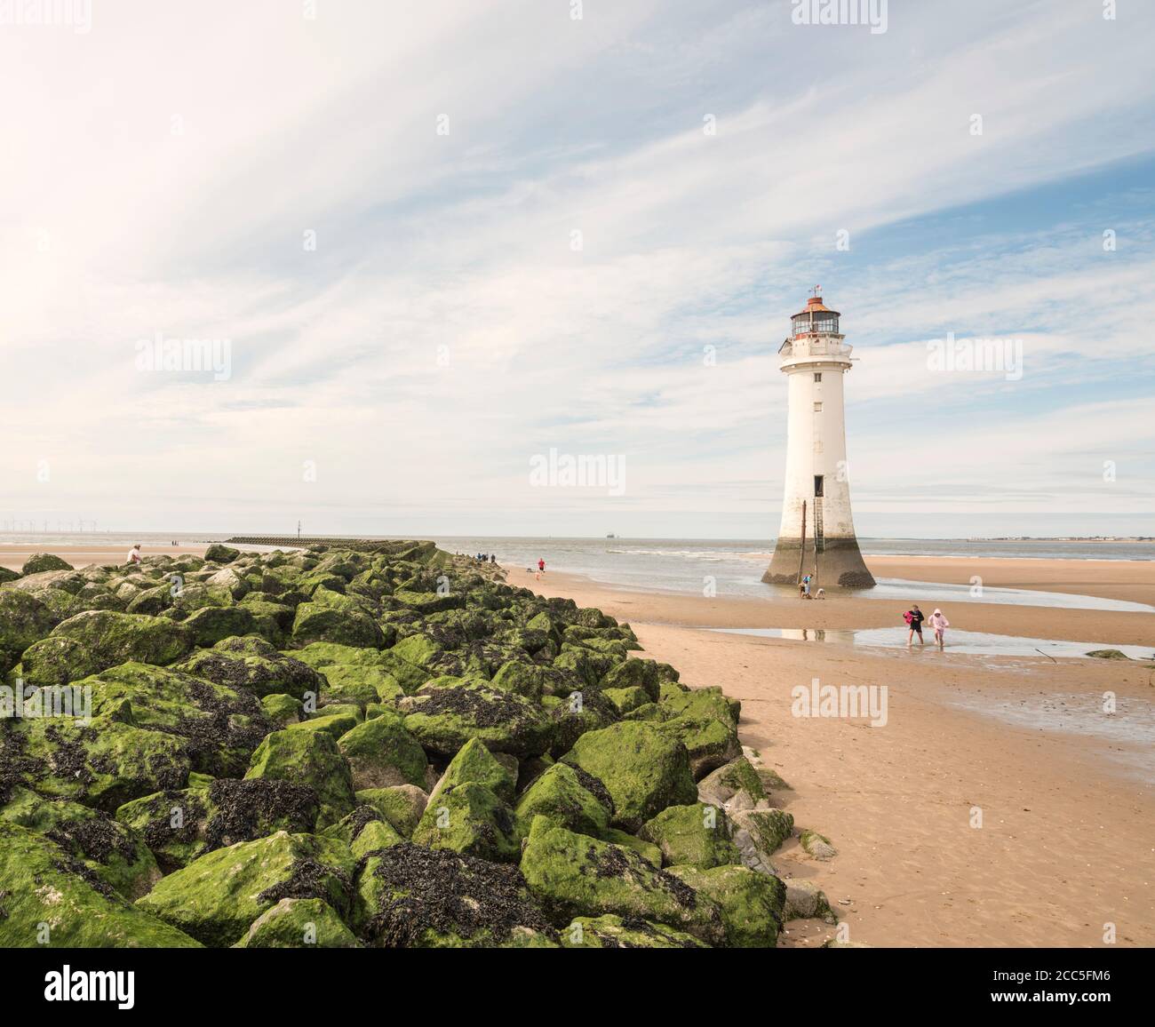 Perch Rock lighthouse at New Brighton the Wirral England UK Stock Photo ...
