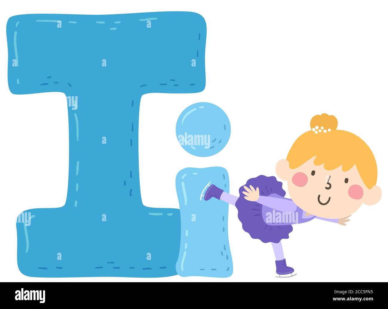 Illustration of a Kid Girl Ice Skating, Figure Skating. Sports Alphabet ...