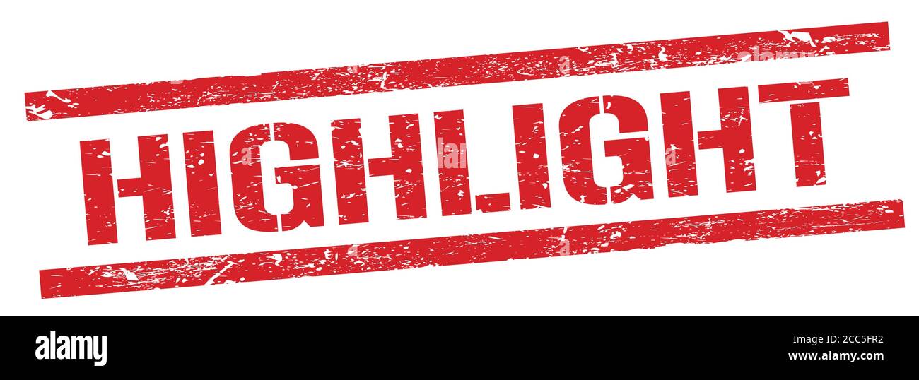 HIGHLIGHT red grungy lines stamp sign Stock Photo - Alamy