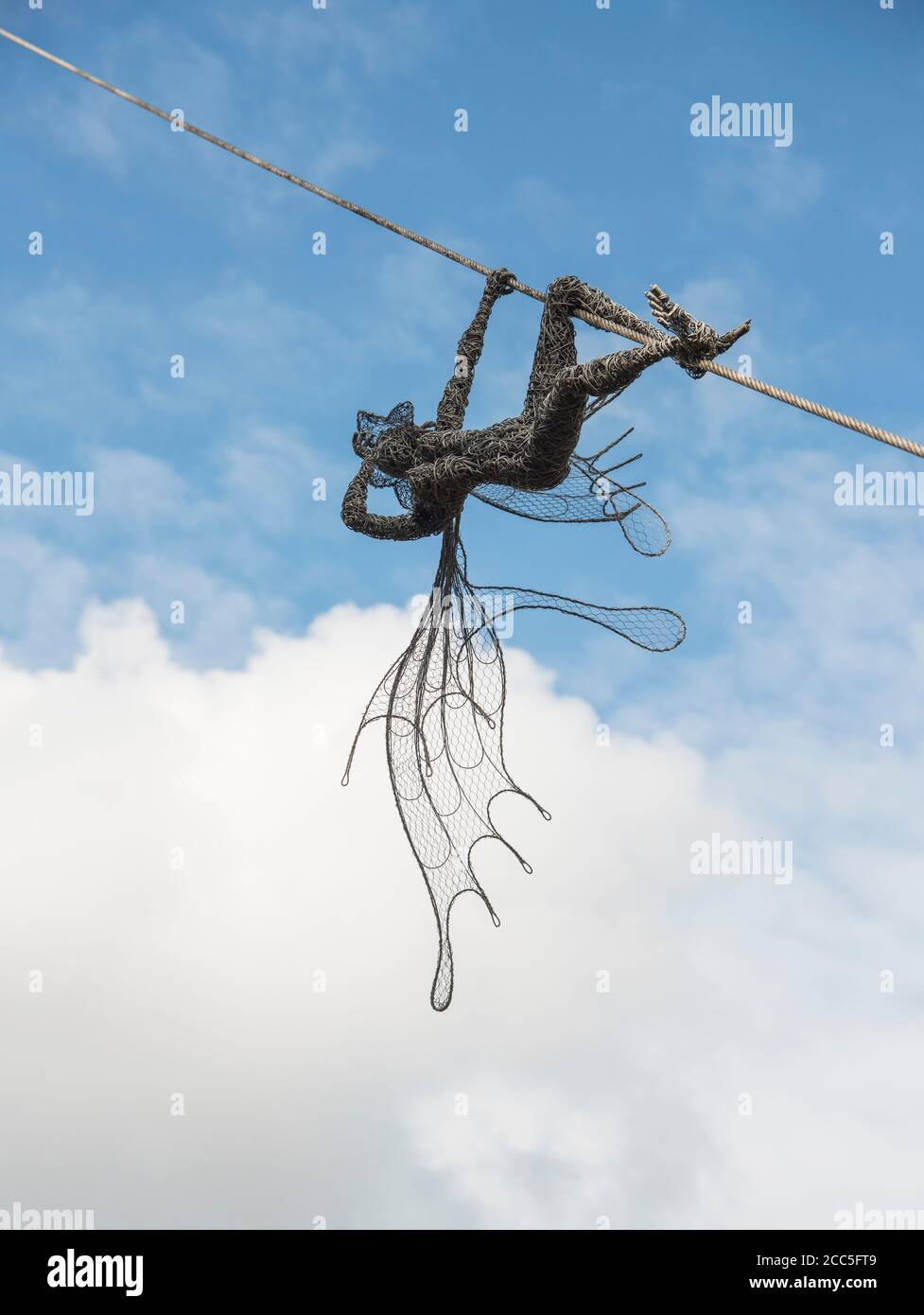 Wire sculptured fairy art work by Robin Wight on display at Trentham ...