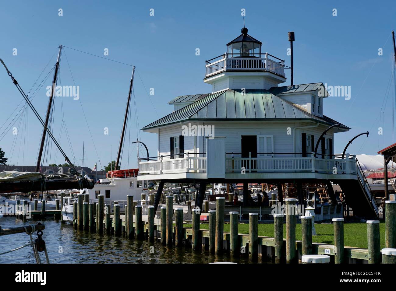 Hooper Strait Lighthouse, a screwpile lighthouse, is on permanent ...