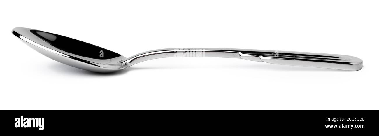Metal steel spoon isolated on white background Stock Photo - Alamy