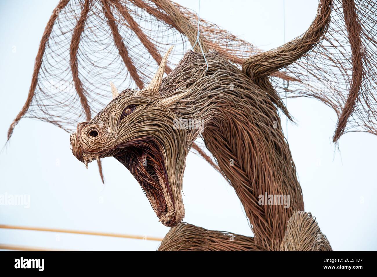 Battling Wicker Dragon Sculptures at the Ulster Museum in Belfast, UK ...