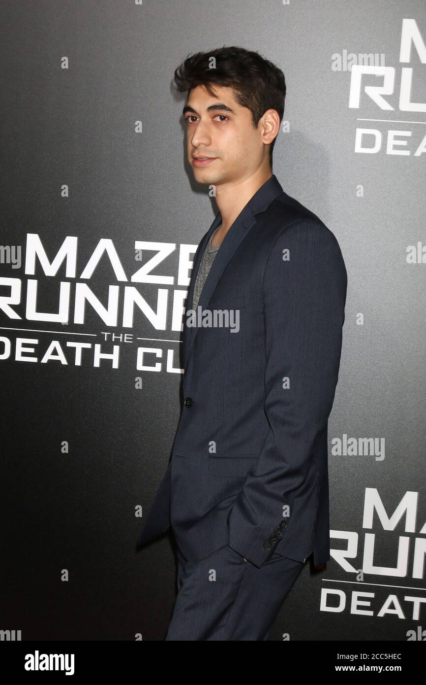 LOS ANGELES - JAN 18: Alexander Flores at the Maze Runner: The Death ...