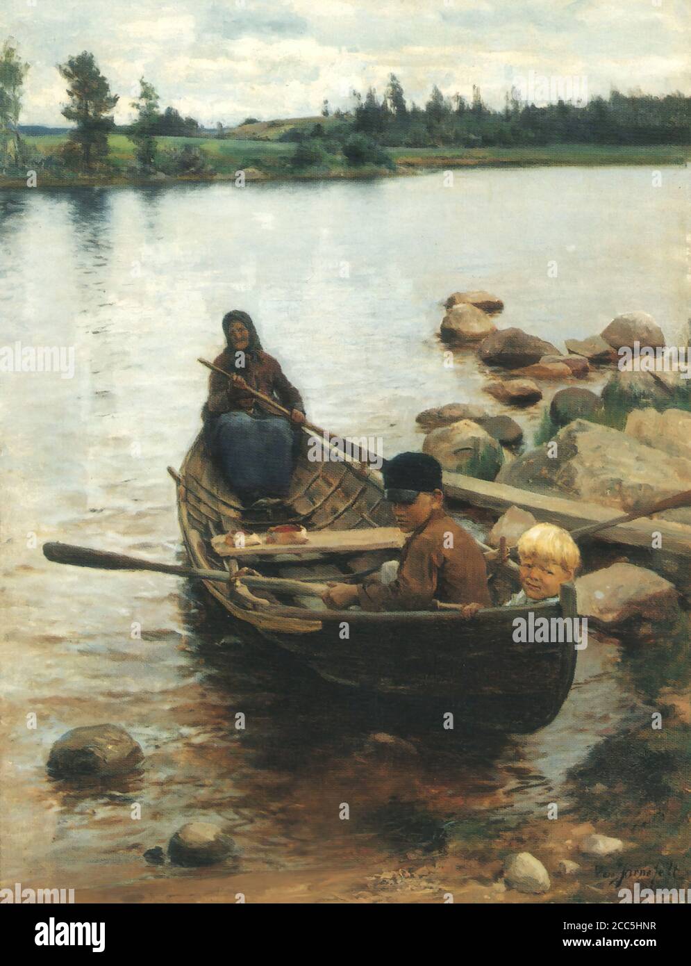 Jarnefelt Eero - Savo Rowing Boat - Finnish School - 19th Century Stock ...
