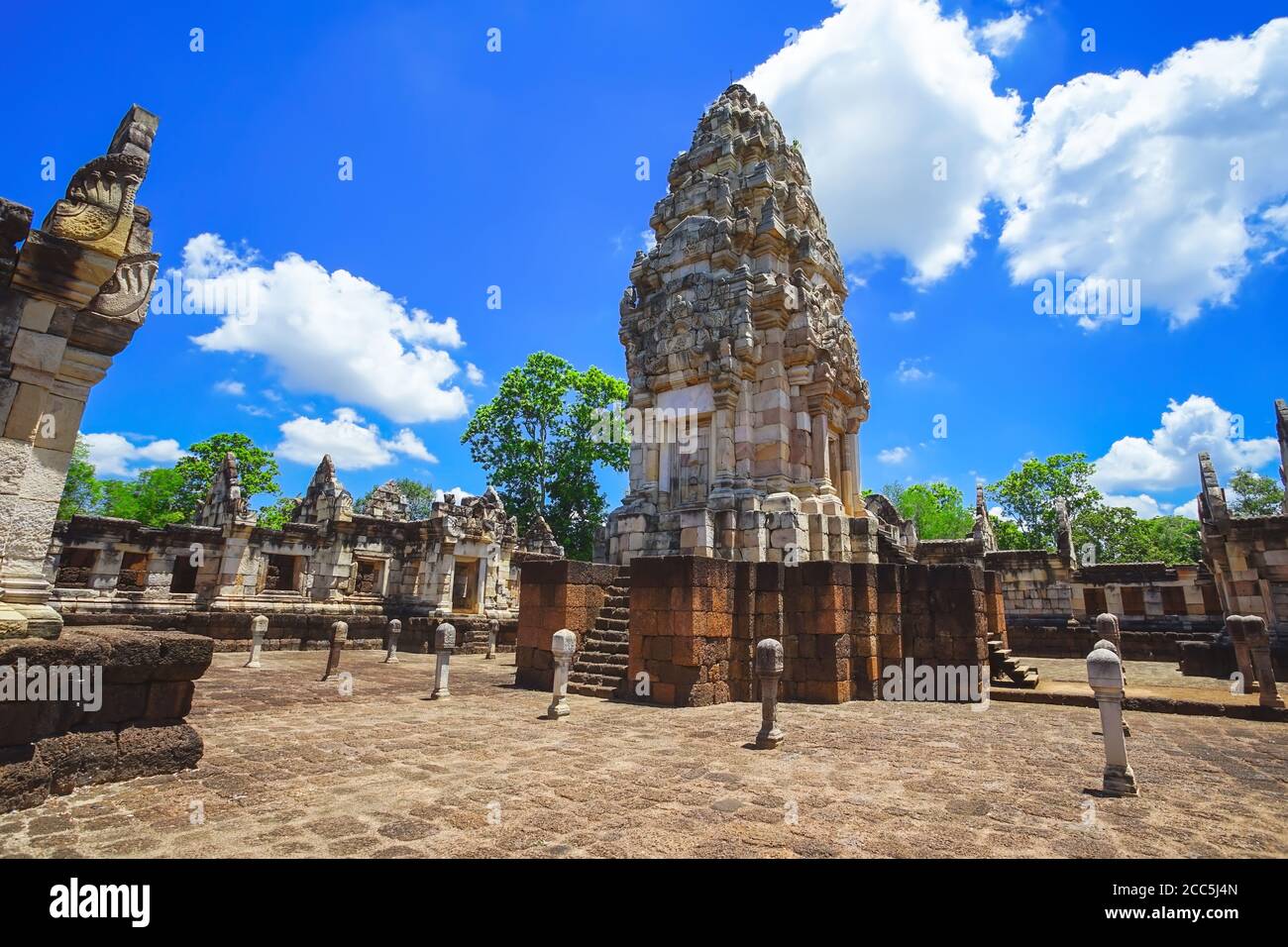 Beautiful scene of Sadok Kok Thom Historical Park, this is an 11th ...