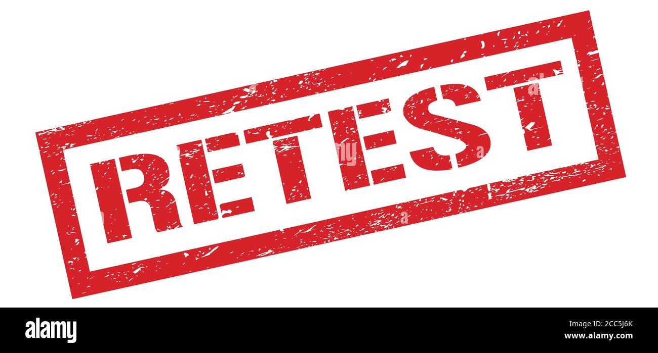 RETEST red grungy rectangle stamp sign Stock Photo - Alamy