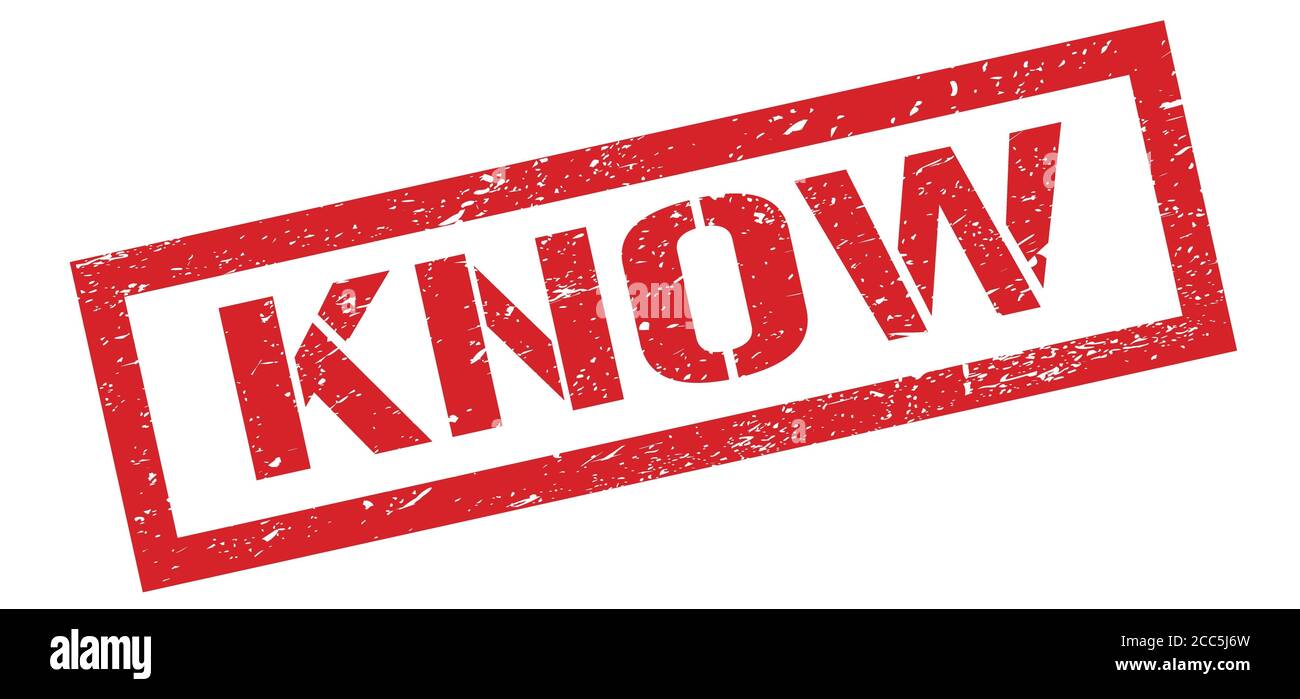 KNOW red grungy rectangle stamp sign Stock Photo - Alamy