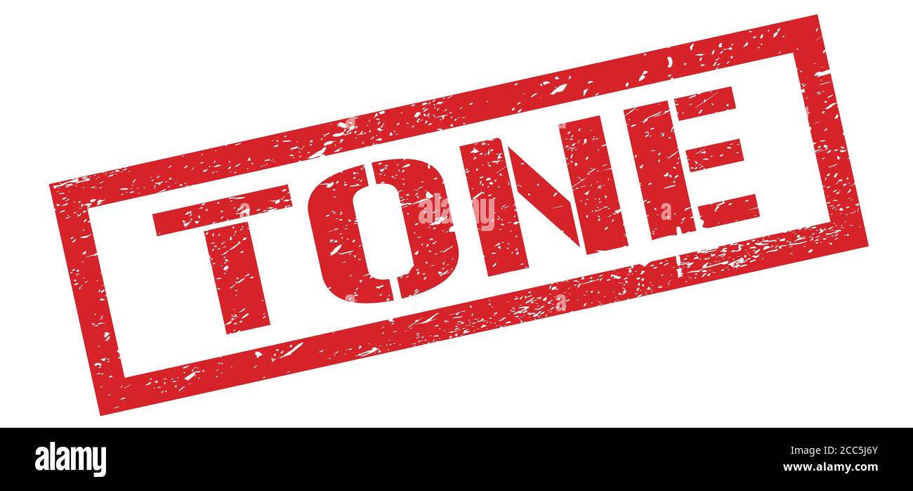 TONE red grungy rectangle stamp sign Stock Photo - Alamy