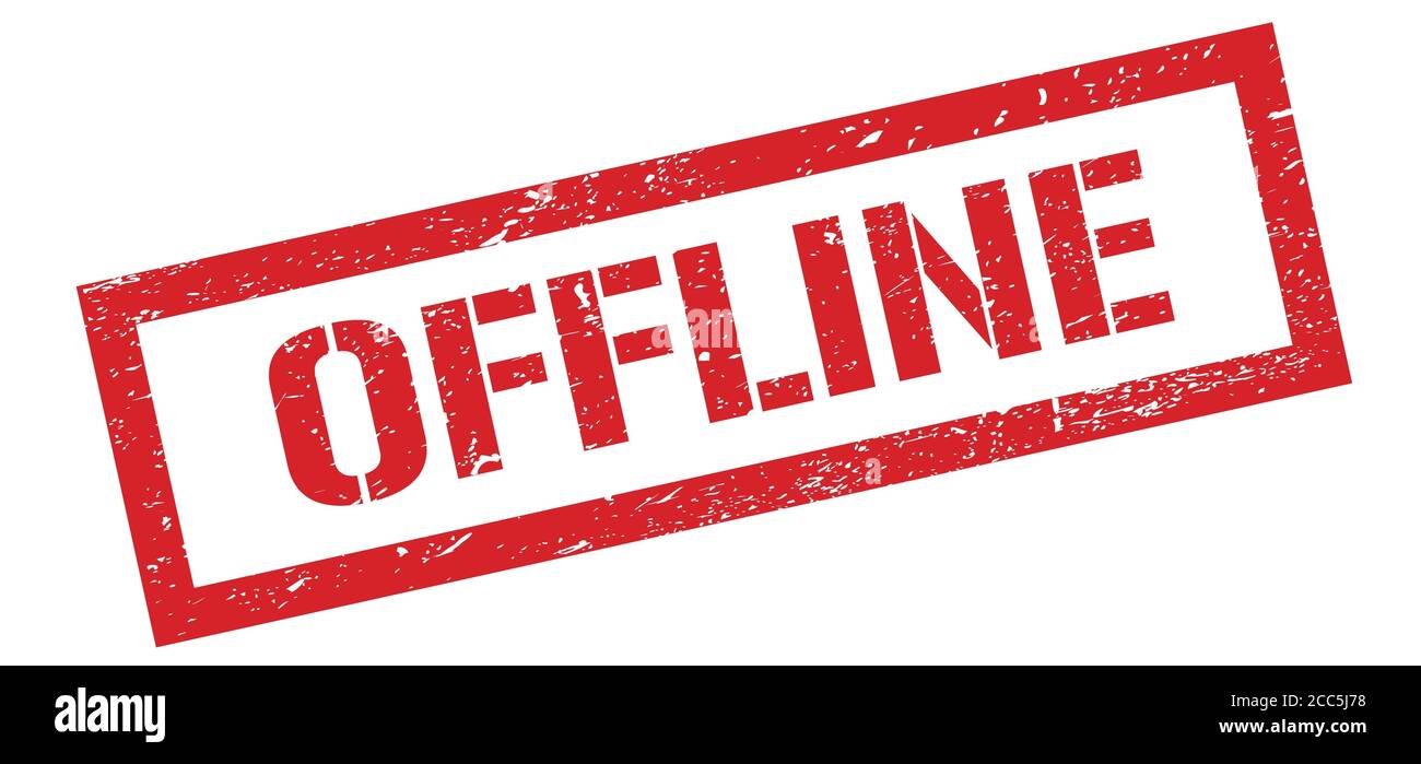 OFFLINE red grungy rectangle stamp sign Stock Photo - Alamy