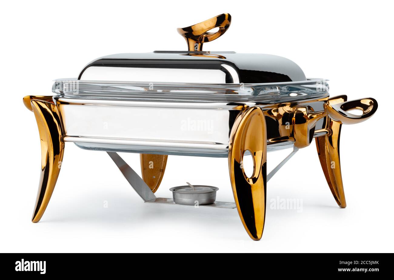 Metal kitchenware for food catering service buffet Stock Photo - Alamy